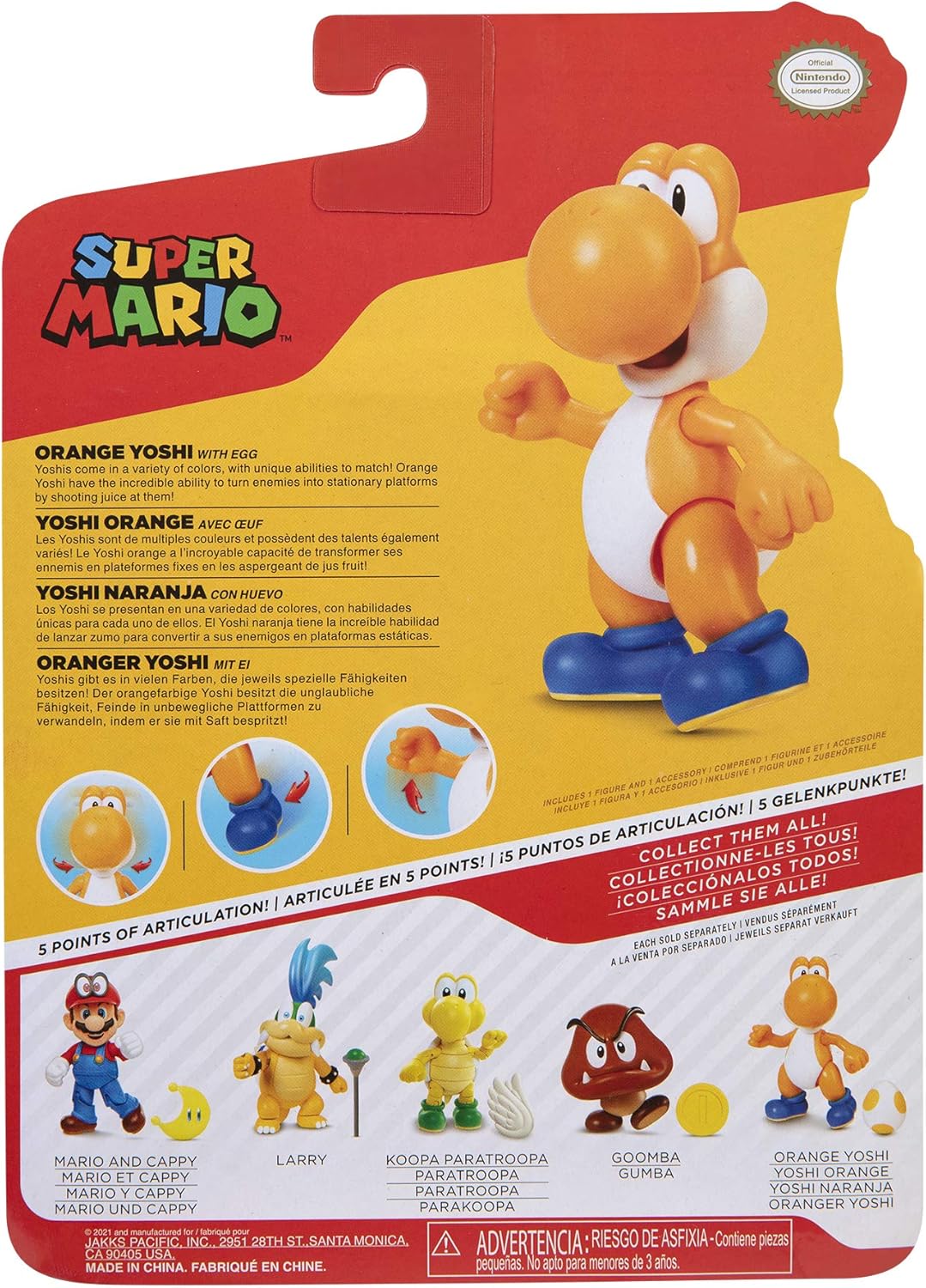 Super Mario - Orange Yoshi - 4 Polegadas articulado - Sugestões de ...